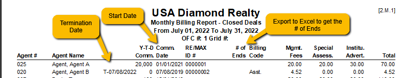 Generate a RE/MAX Monthly Billing report (Back Office)
