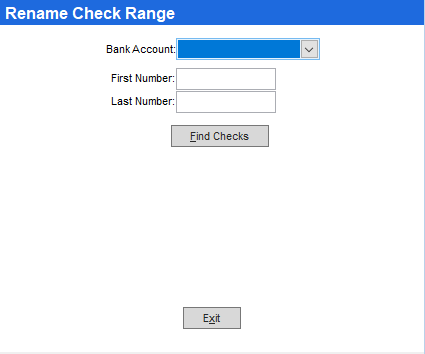 Rename a range of checks (Back Office)