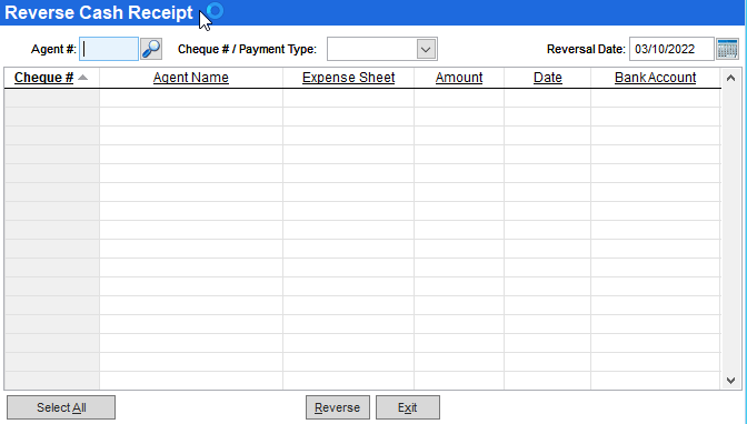Reverse an agent's credit card payment (Back Office)