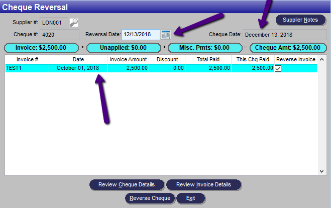 Reverse an accounts payable invoice and check (Back Office)