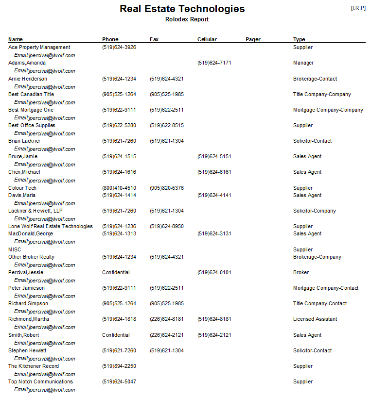 Add a rolodex contact (Back Office)