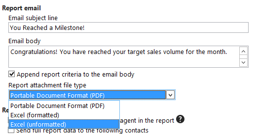 Send a custom report when a threshold is reached (Back Office)