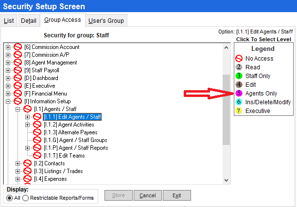 Set Back Office permissions