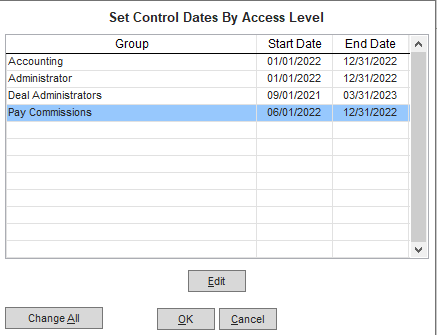 Set or update system control dates (Back Office)
