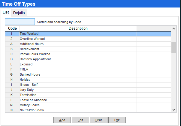 Edit time off types (Back Office)