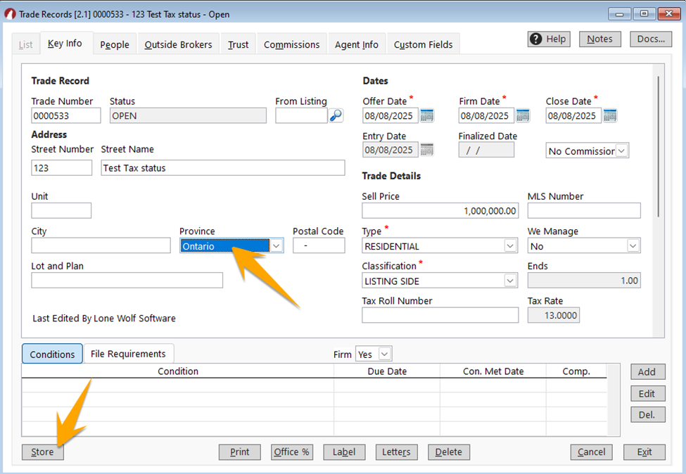 Change the tax rate on a transaction (Back Office)