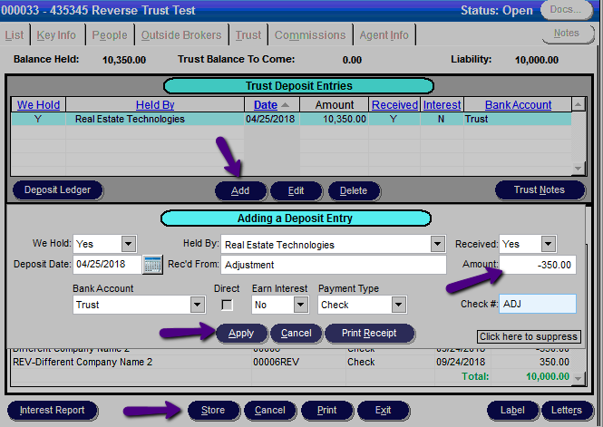 About reversing a trust check correctly (Back Office)