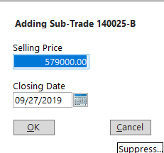 Create a transaction with sub-transactions (Back Office)
