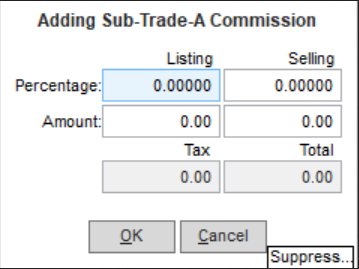 Enter commission information for a transaction (Back Office)