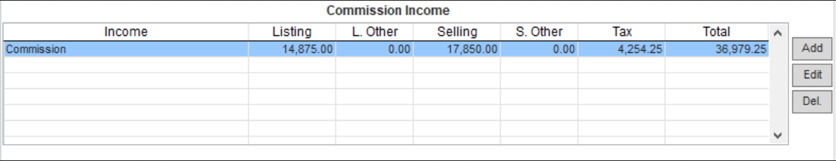 Enter commission information for a transaction (Back Office)