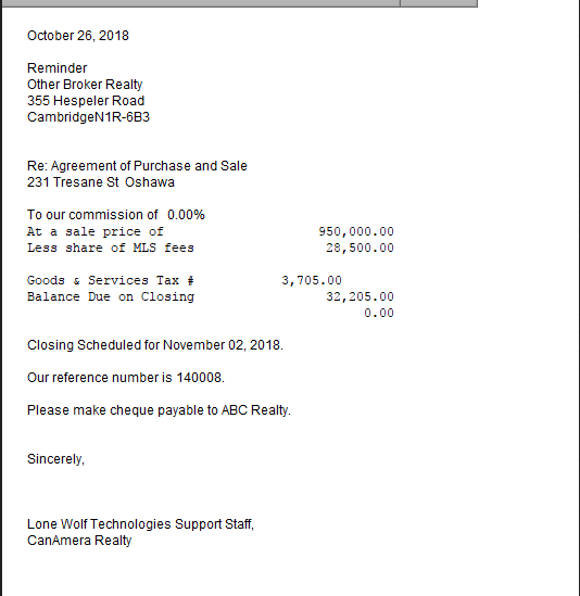 Invoice an outside broker (Back Office)