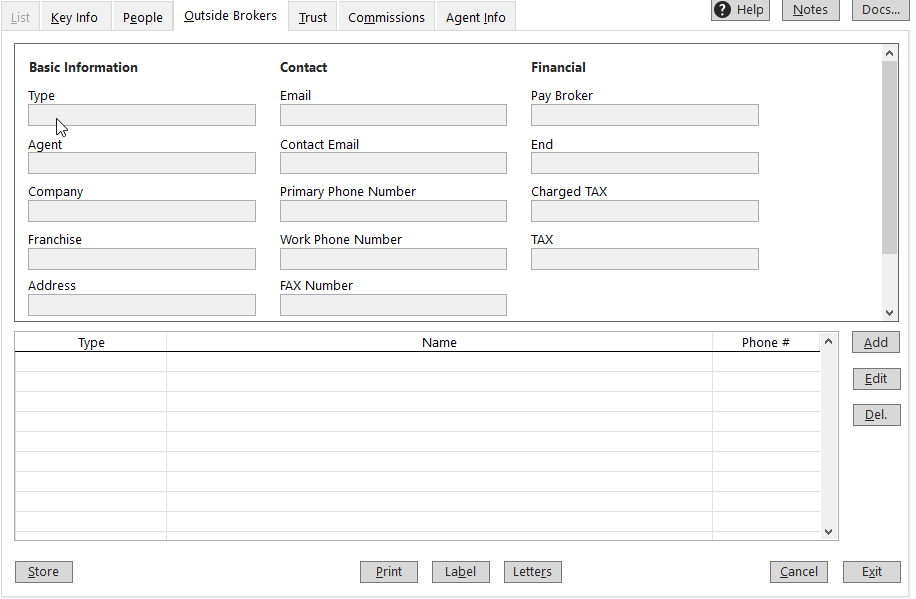 Edit outside brokers for a transaction (Back Office)