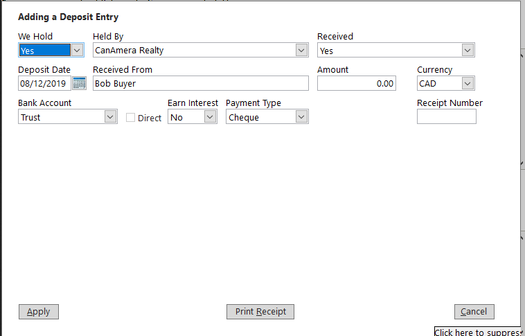 Create a transaction (Back Office)