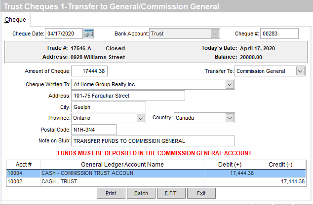 Pay out a transaction - Scenario 2: Trust or escrow, commission trust ...