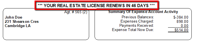 License expiry date warnings (Back Office)