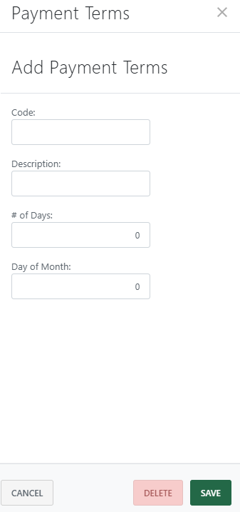 Set up payment terms for vendors (new Back Office)