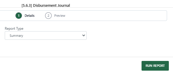 Generate an Accounts Payable Cash Disbursement report (new Back Office)