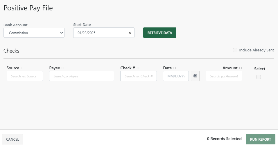 Create a positive pay file (new Back Office)