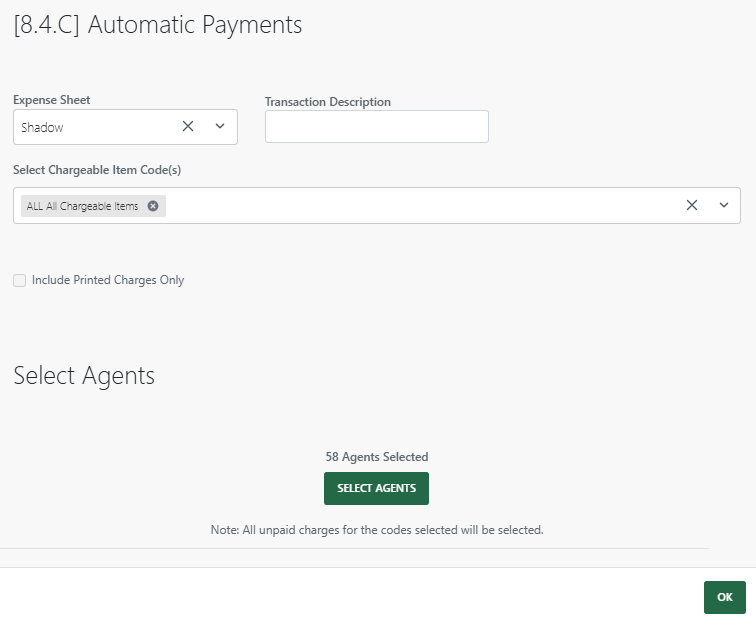 Process automatic payments from agents (new Back Office)