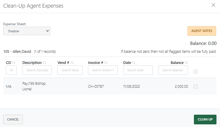 Clean up agent expenses (new Back Office)