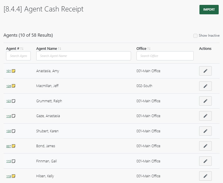 Manage payments from agents (new Back Office)