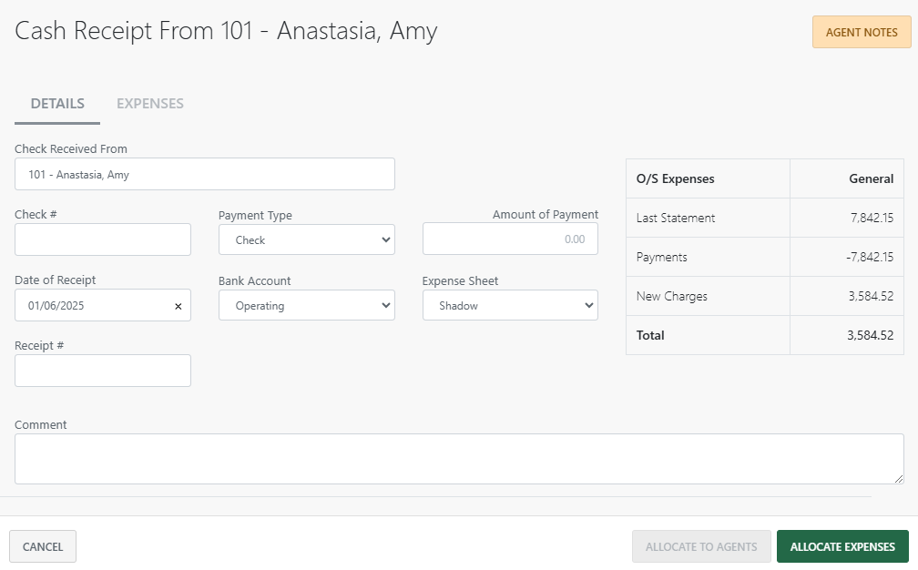 Manage payments from agents (new Back Office)