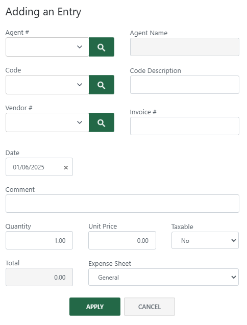 Post group expenses to agents (new Back Office)