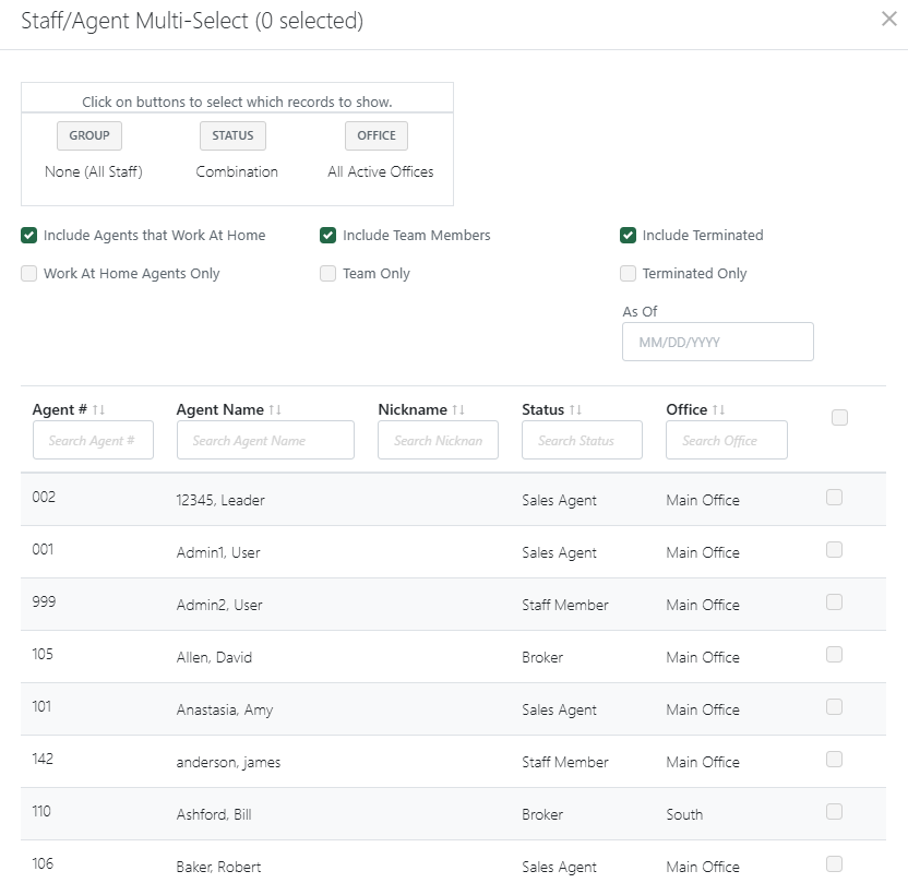 Post group expenses to agents (new Back Office)