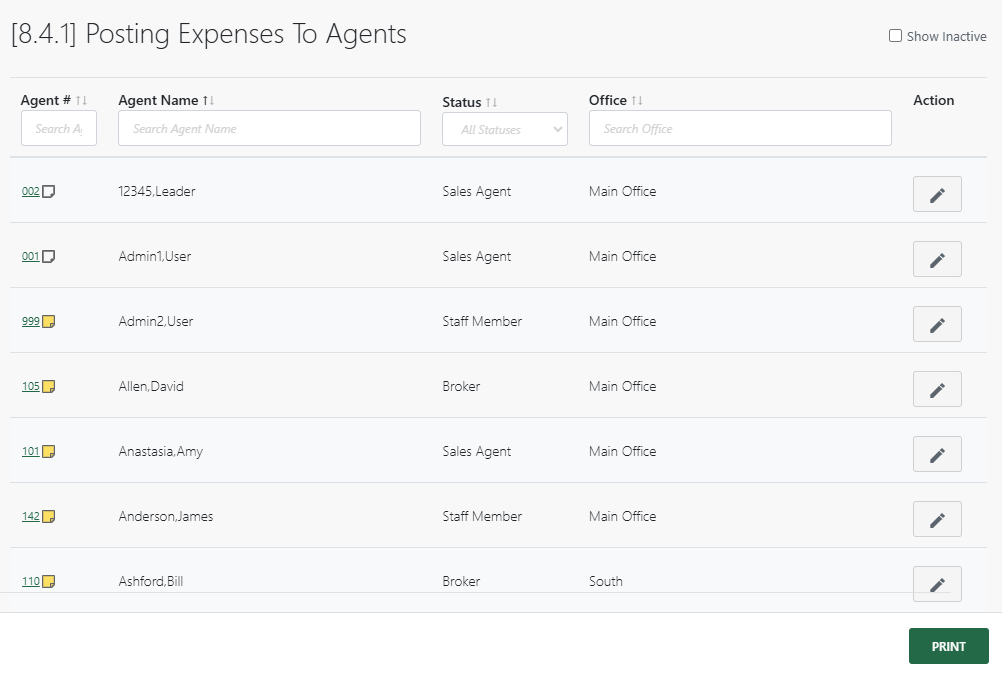 Post a one-time expense to a single agent (new Back Office)