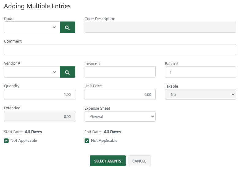 Add a new recurring charge to all agents (new Back Office)