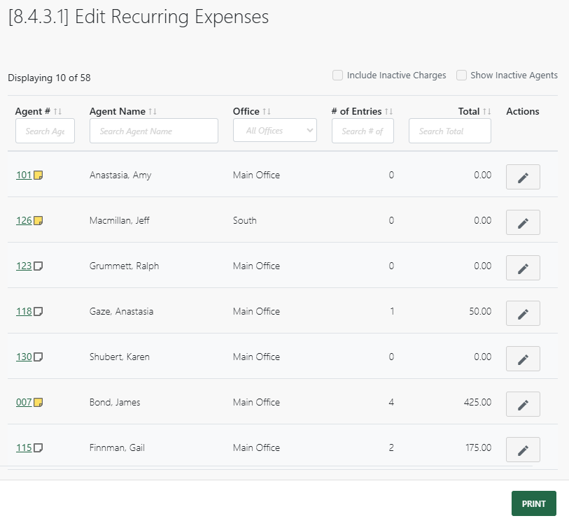 Add a recurring expense to an agent (new Back Office)