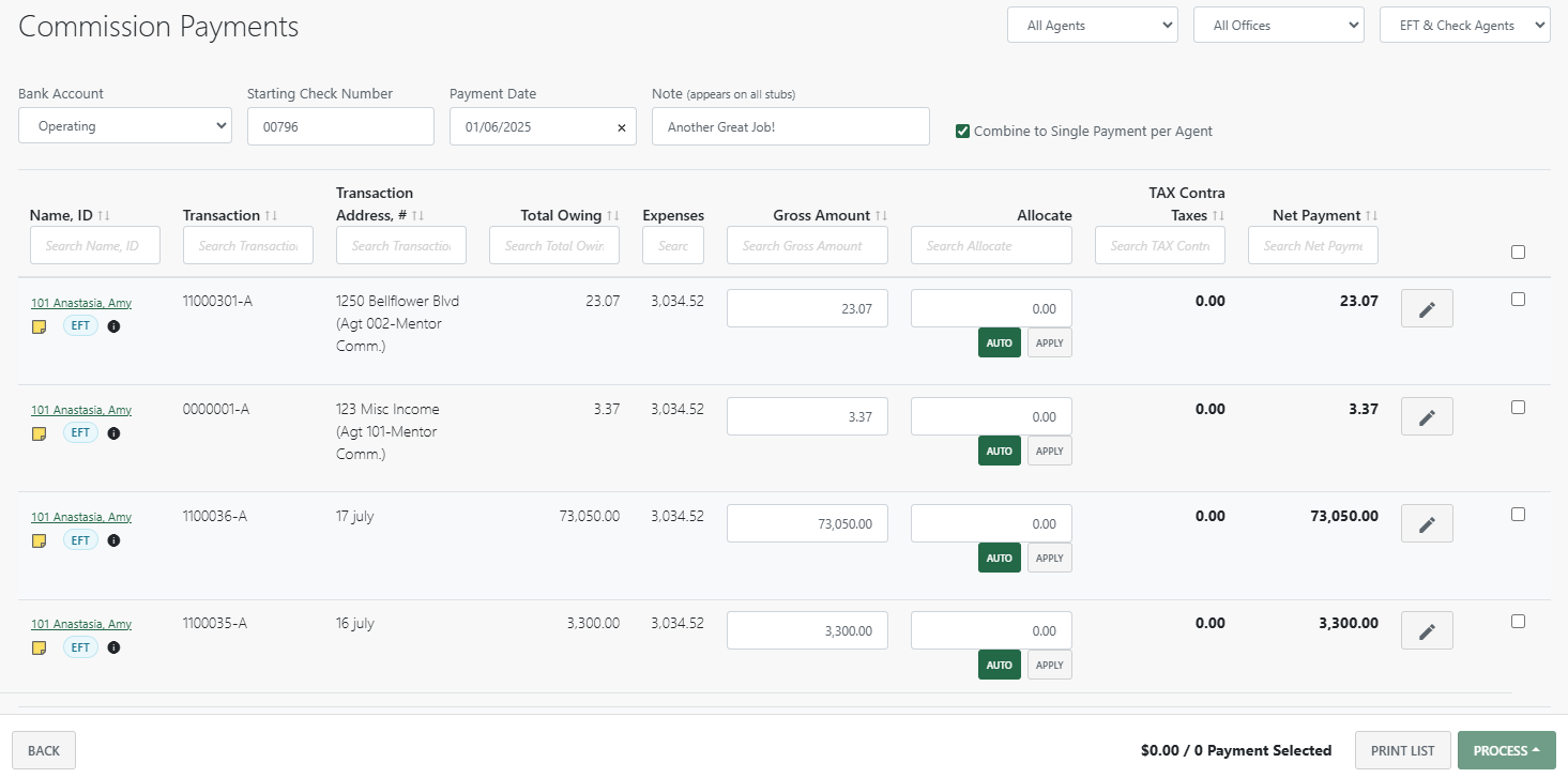 Pay out a transaction-Scenario 2: Trust or escrow, commission general ...