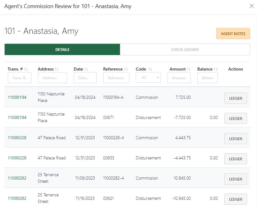 Review agent commissions (new Back Office)