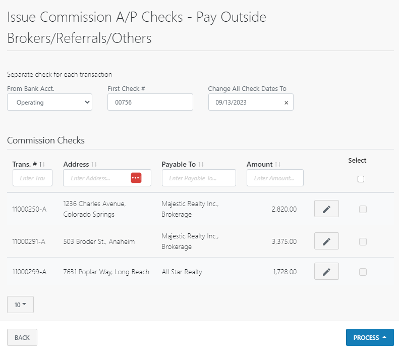 Issue a payment to an outside broker (new Back Office)