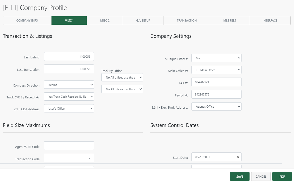 Update the list of offices (new Back Office)