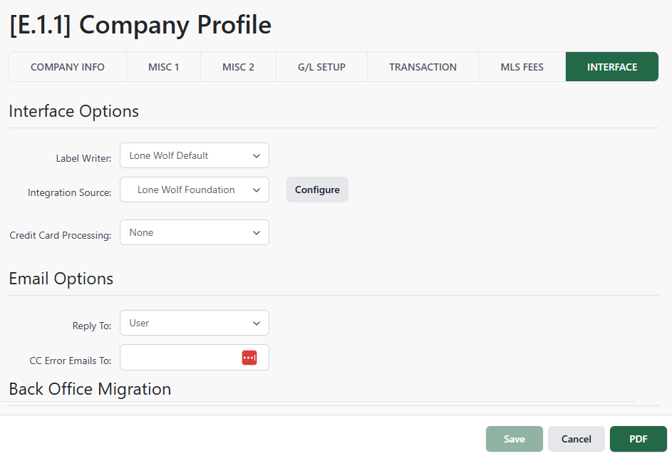 Set up email options (new Back Office)
