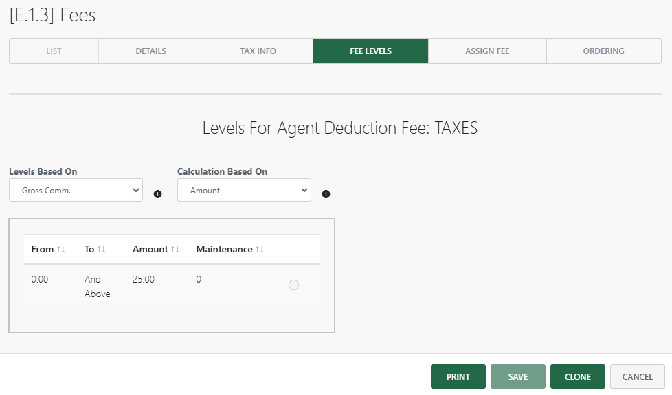 Set up a refundable fee to withhold funds (new Back Office)