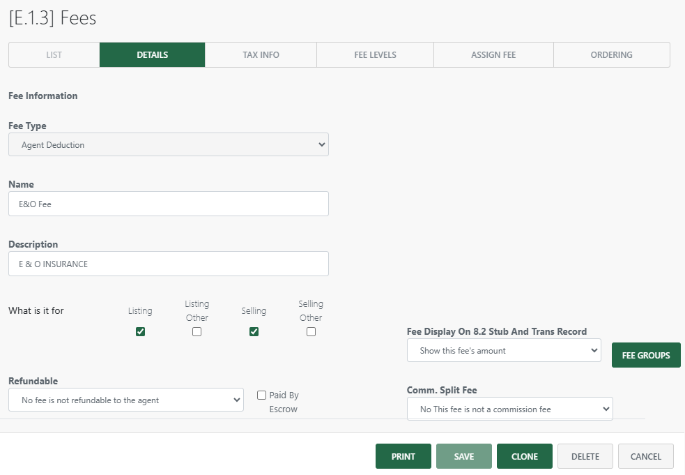 Set up a mentor fee (new Back Office)