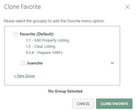 Set favorite options for quick access (new Back Office)