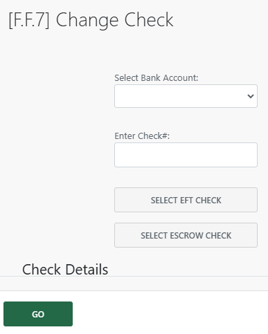 Reverse or change a check (new Back Office)