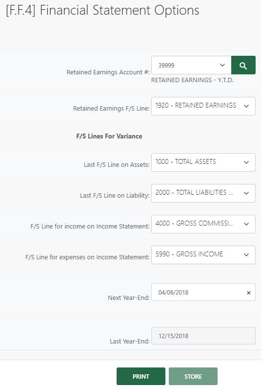 Edit financial statement options (new Back Office)