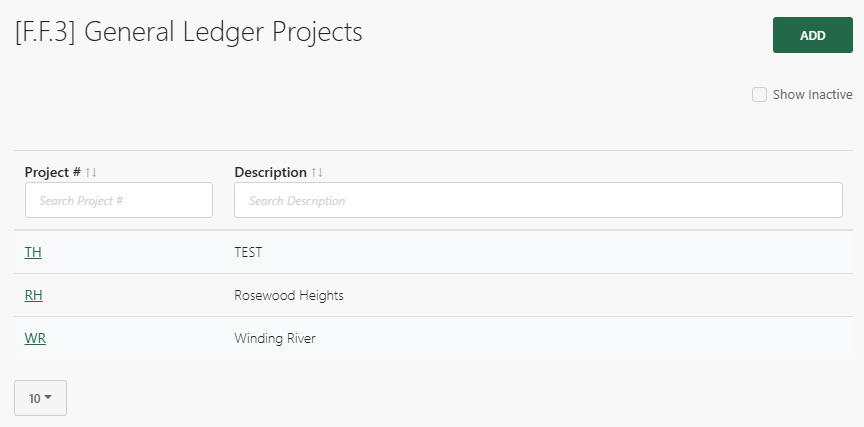 Create a general ledger project (new Back Office)