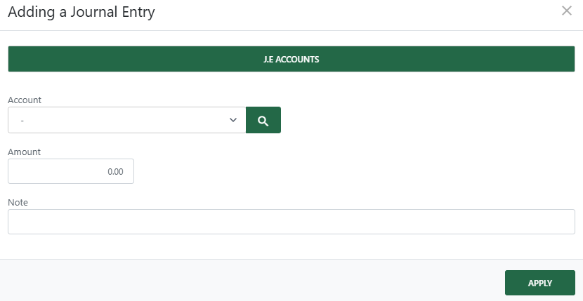 Post a new journal entry (new Back Office)