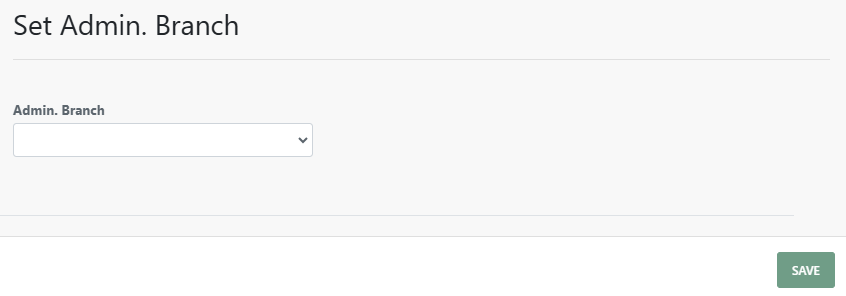 Set the administrative branch (new Back Office)
