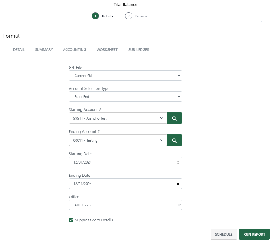 Print trial balances (new Back Office)