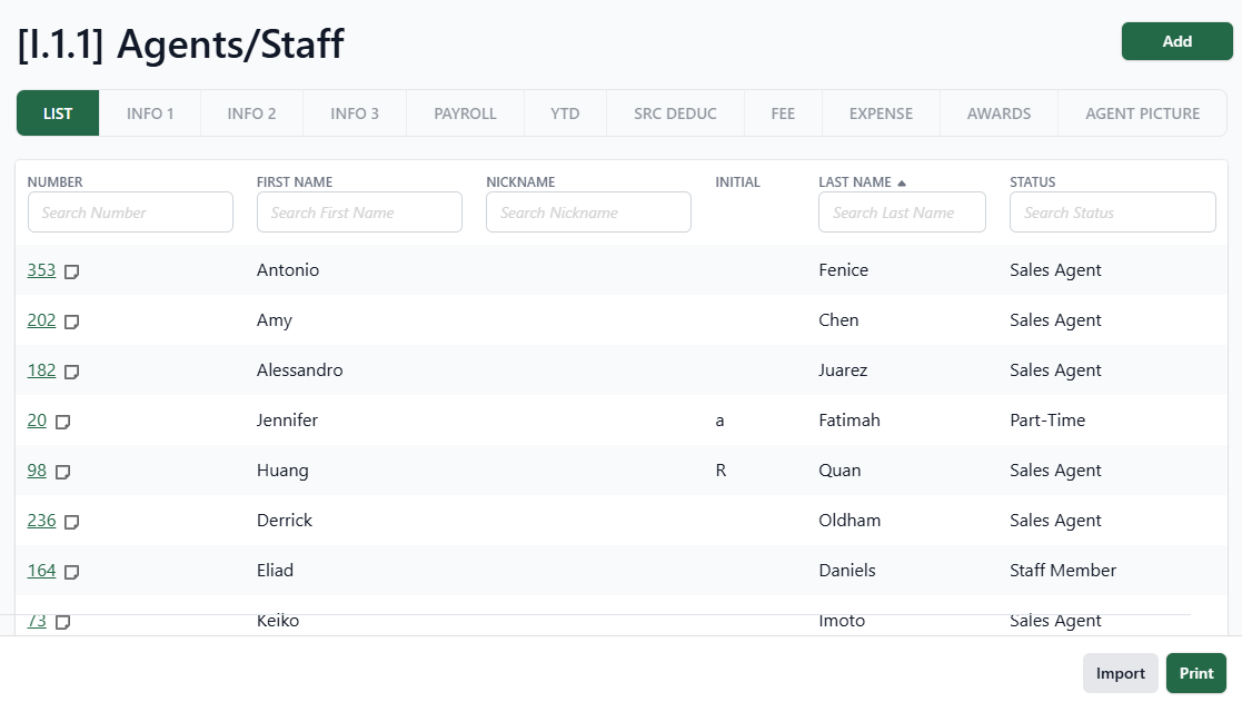 Add an agent or staff member profile (new Back Office)