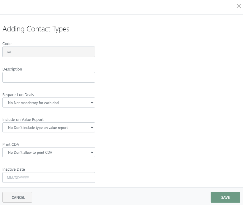 Create a contact type (new Back Office)