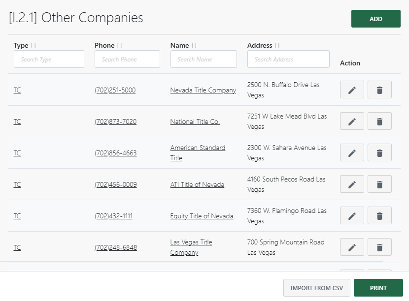 About business contacts and vendors (new Back Office)