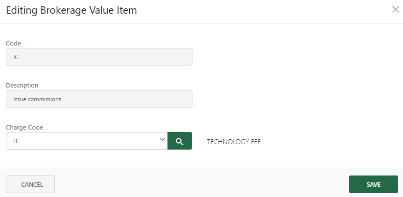 Edit a brokerage value item (new Back Office)