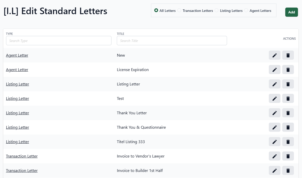 Create a standard letter (new Back Office)